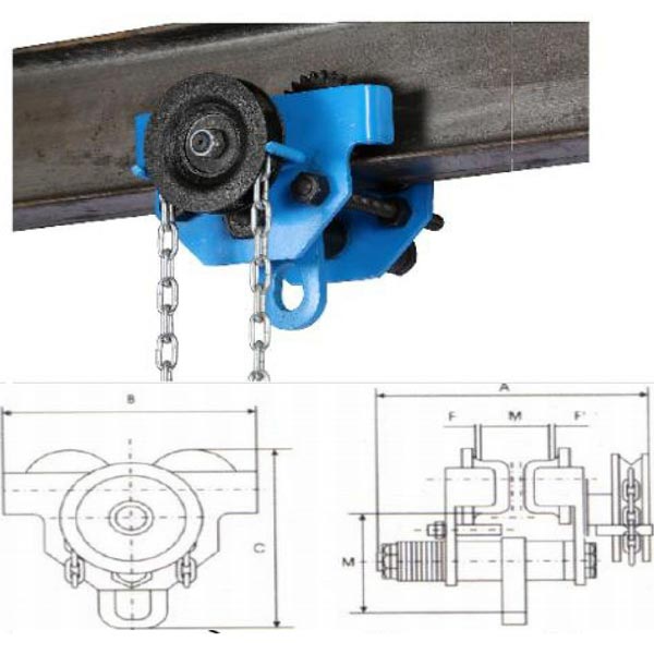 Geared Push Pull Traveling Trolley,Geared Traveling Trolley Manufacturer