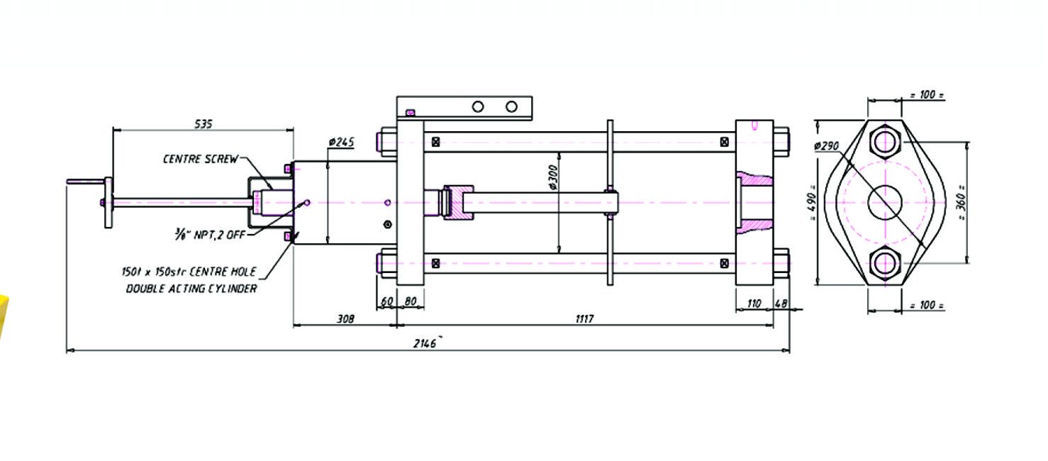 Masko Tech Engineers - Hydraulic Tie Rod Type Track Pin Pusher